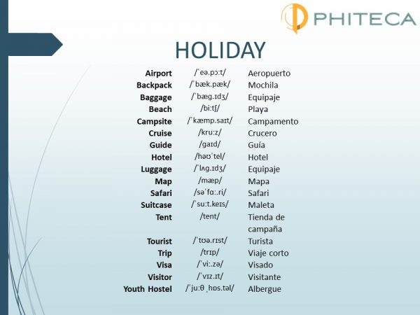 VOCABULARY: HOLIDAY - Phiteca